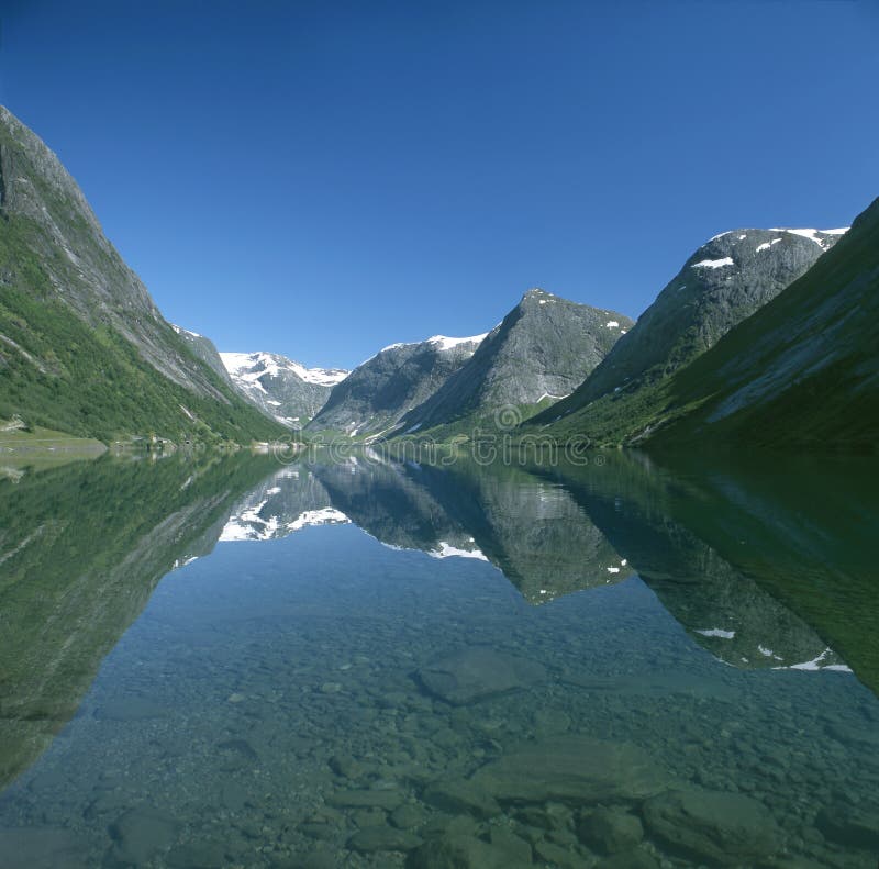Scenic Norwegian fjord stock image. Image of mountainside - 5225899
