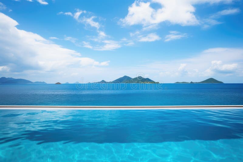 Scenic Ocean View from a Cruise Ship Infinity Pool Stock Image - Image ...