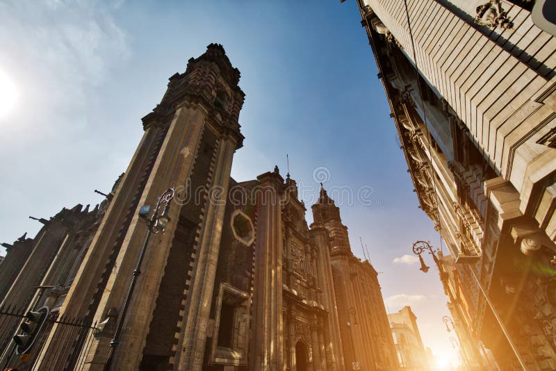 Scenic Old Churches in Zocalo, Mexico City Editorial Stock Photo ...