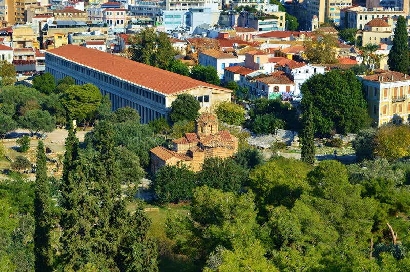 Scenic Panorama of the Capital of Greece, Athens Stock Image - Image of ...