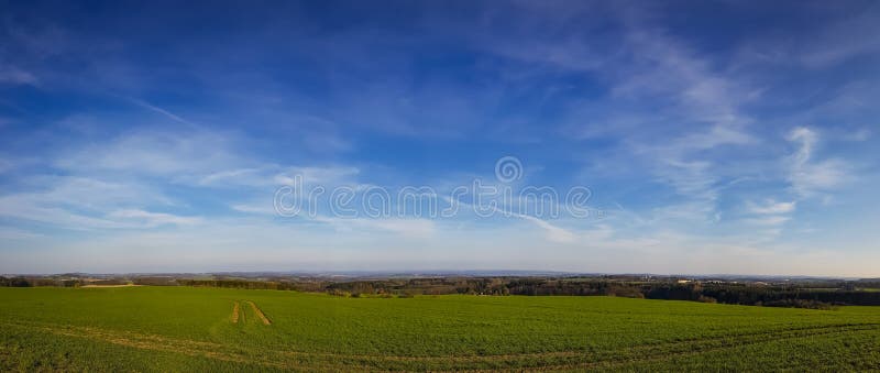Scenic Panorama View of Natural Landscape Under a Cloudy Sky Stock ...