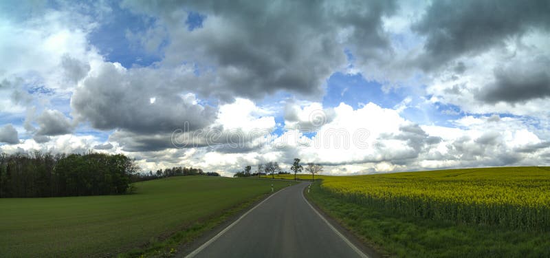 Scenic Panorama View of Natural Landscape Under a Cloudy Sky Stock ...