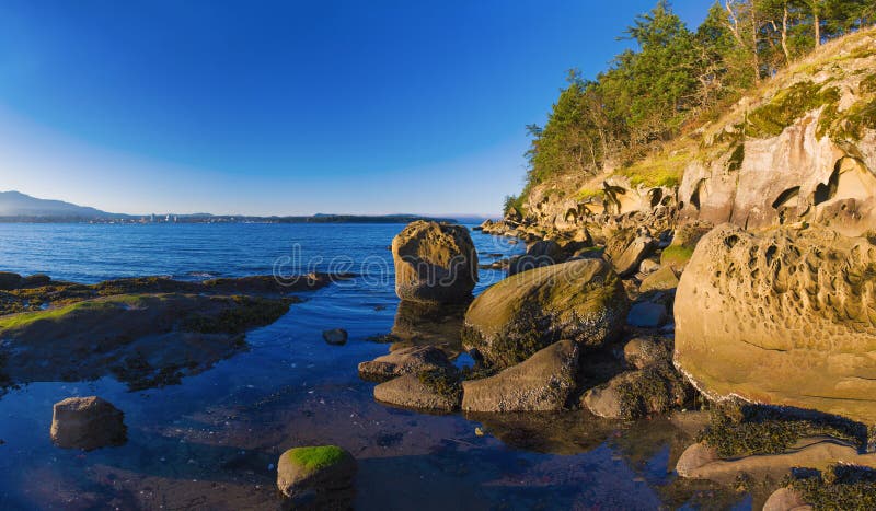Scenic Panoramic View of the Ocean and Jack Point and Biggs Park Stock ...