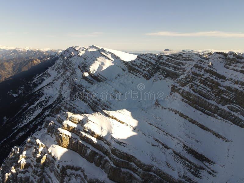 Scenic Panoramic View of the Spanish Pyrenees Mountain Range Blanketed ...