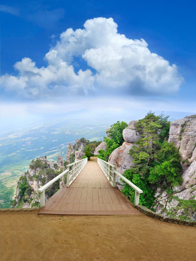 Scenic park wooden bridge stock image. Image of ridge - 16283167