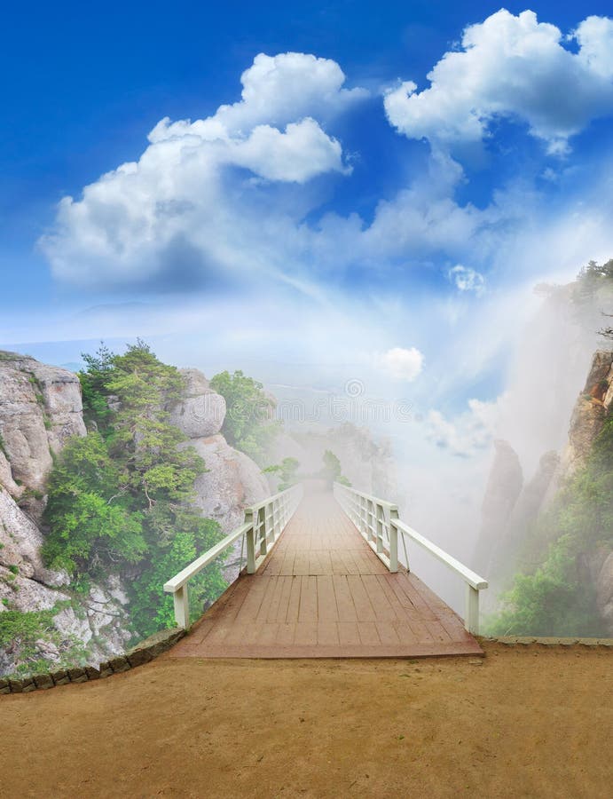 Scenic park wooden bridge stock photo. Image of outdoors - 18895218