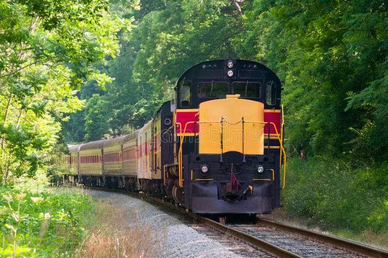 Scenic passenger train stock image. Image of black, rails - 18070501