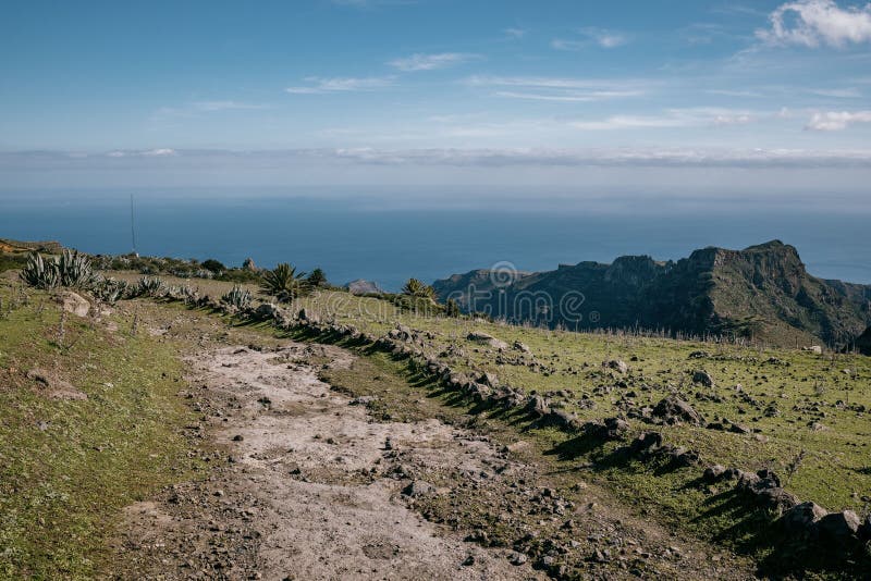 Scenic Path between the Mountains and an Ocean Stock Photo - Image of ...