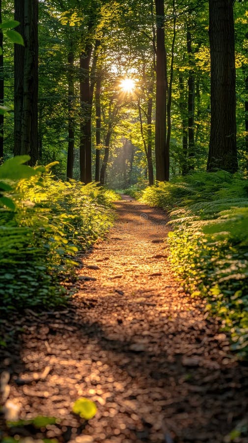 A Scenic Path Winding through a Beautiful Forest Surrounded by Lush ...