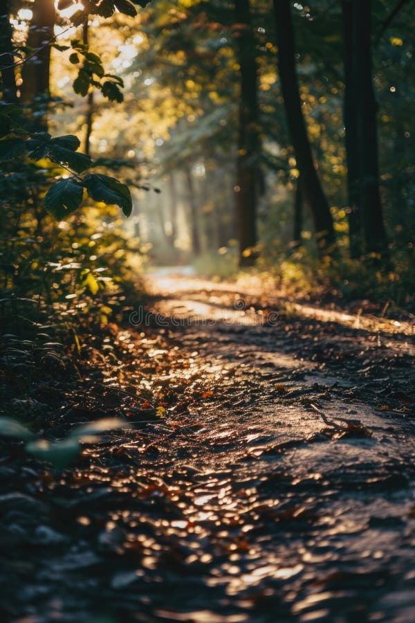 Scenic Path in a Park with Green Field and Trees in a City. Stock Photo ...