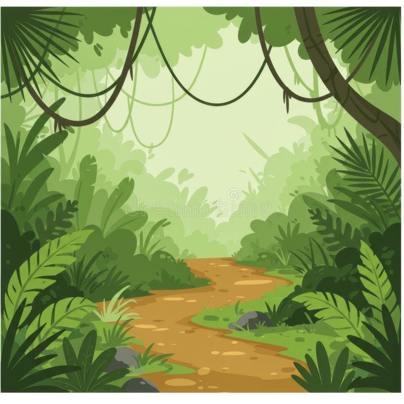 Scenic Pixel Art Jungle Path with Lush Green Foliage and Dense ...
