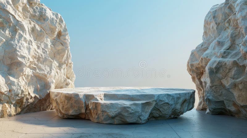 Scenic Platform Surrounded by Large Rocky Formations in Soft Daylight ...