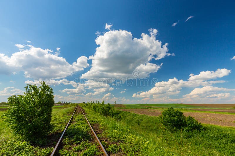 Scenic Railroad in Remote Rural Area Stock Photo - Image of iron ...
