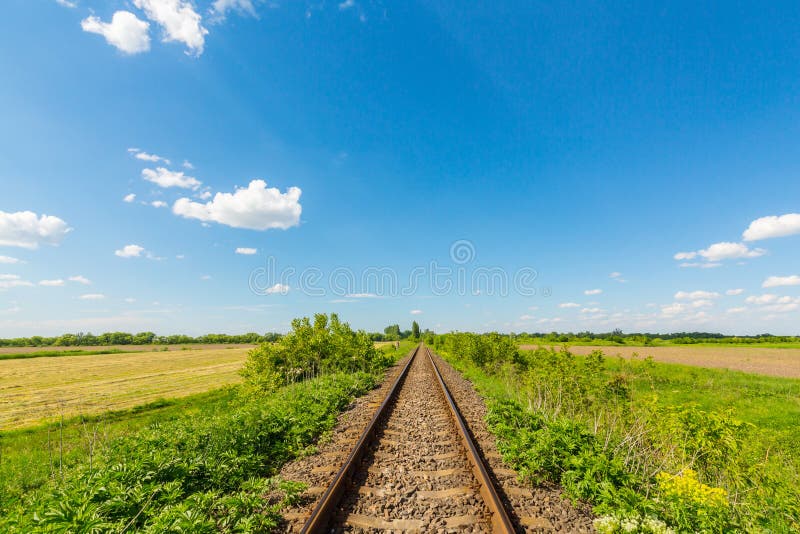 Scenic Railroad in Remote Rural Area Stock Image - Image of background ...