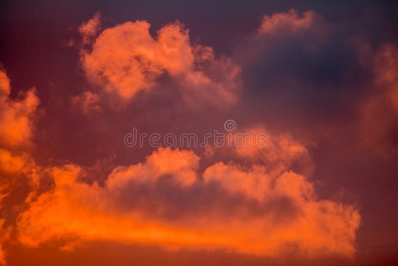 Scenic Red Sunset with Clouds Stock Image - Image of cloud, horizontal ...
