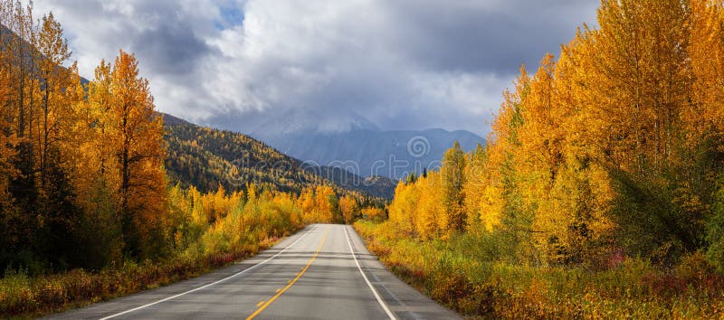 Scenic Richardson Highway in Alaska during Autumn Time Stock Photo ...
