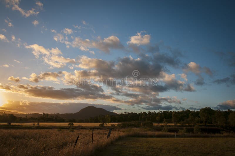 Scenic Rim stock image. Image of sunset, australia, outback - 90009937