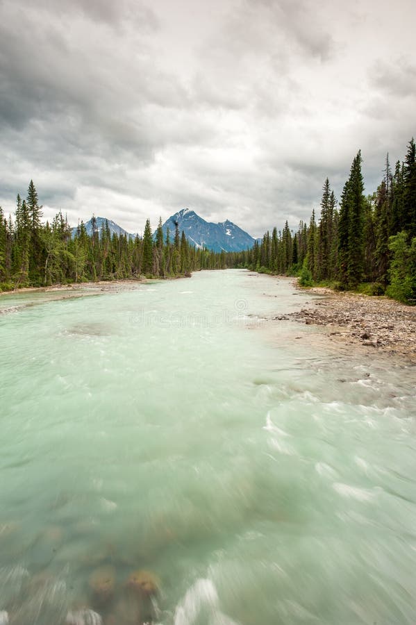 Scenic River in Jasper National Park Stock Photo - Image of peak, stone ...