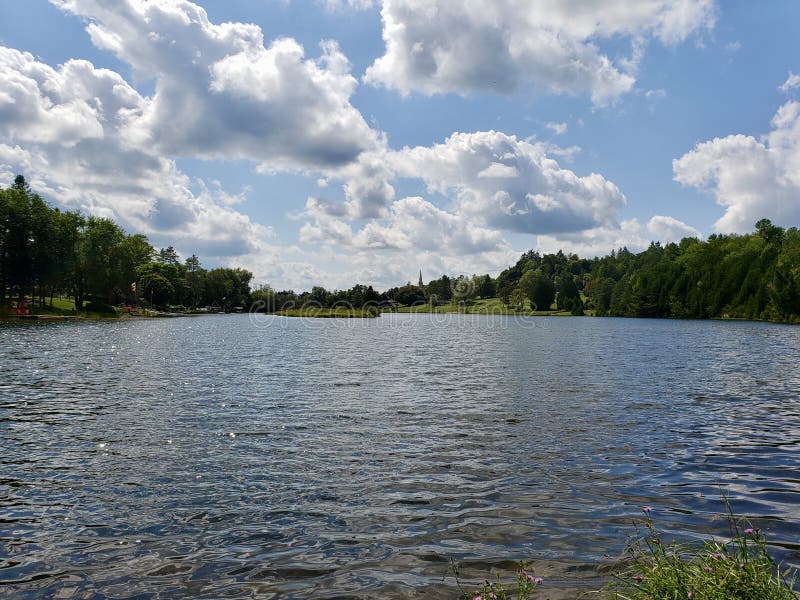Scenic River View Downstream from McGowan Falls with Sky Full of ...