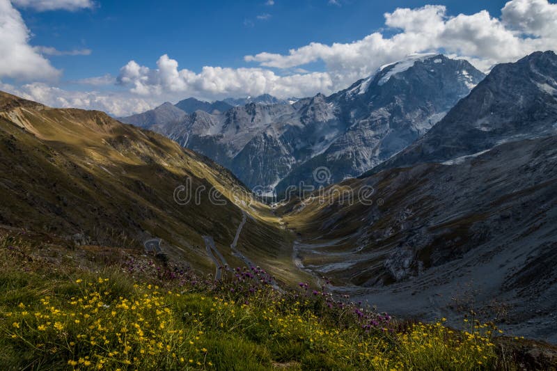 Scenic road in Alps stock photo. Image of europe, trail - 275362526