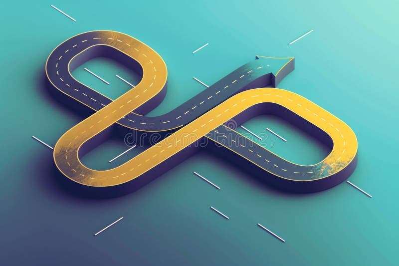 A Scenic Road with an Arrow Pointing Forward, Suitable for Navigation ...