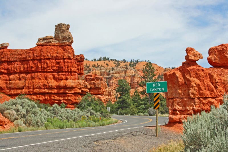 The Road in Red Canyon, Utah Stock Image - Image of erosion, sandstone ...