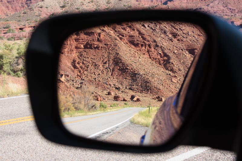 Scenic Road Reflected in Mirror Stock Photo - Image of trip, pick: 11465168