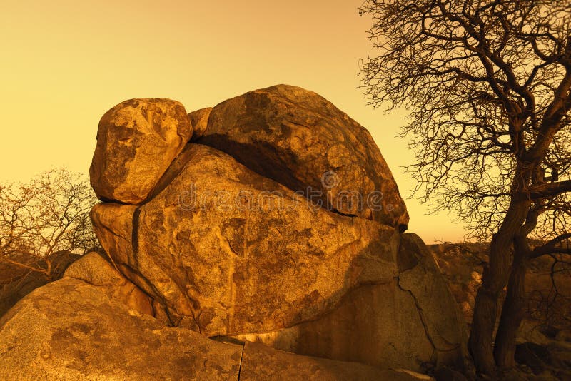 Scenic rock in Namibia stock image. Image of nature - 163667523