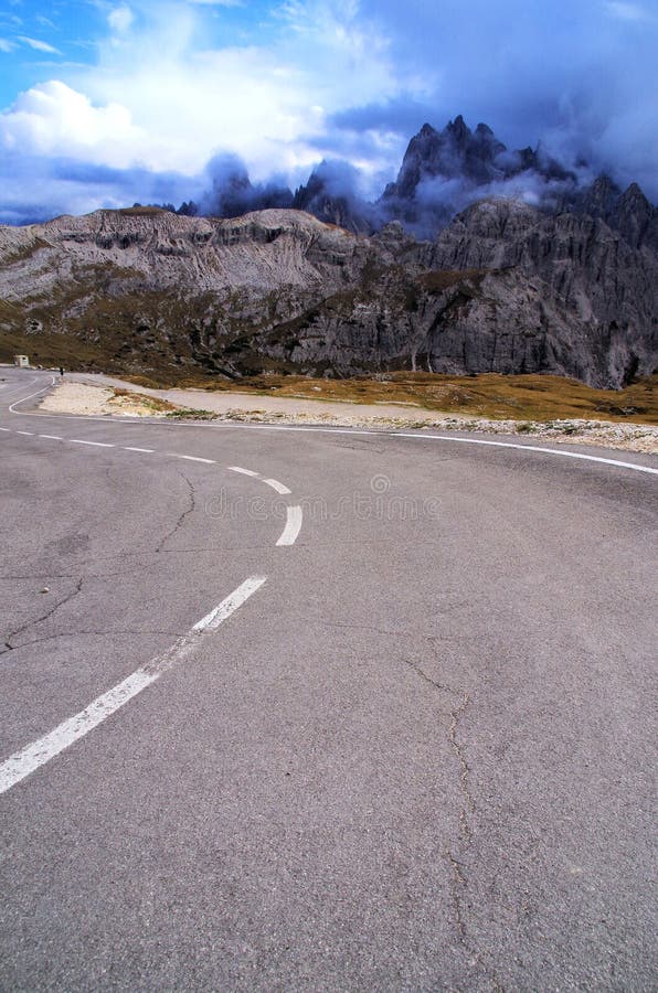 Scenic route Dolomites stock image. Image of peaks, dramatic - 34368223