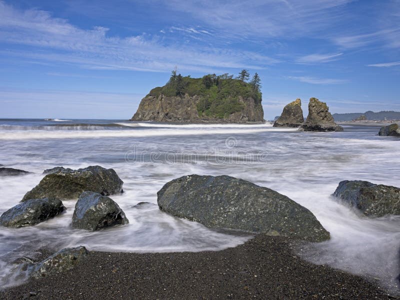Scenic Ruby Beach in Washington Stock Photo - Image of coastline ...