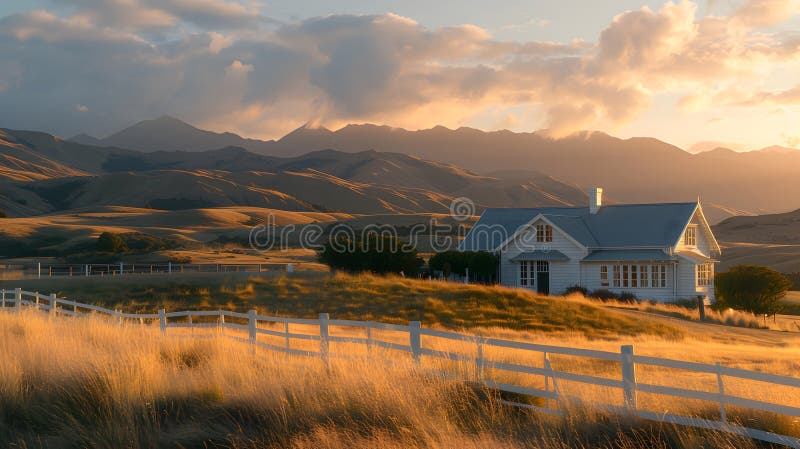 Scenic Rural Estate: Old House and Barn Amidst Rolling Hills and Fields ...