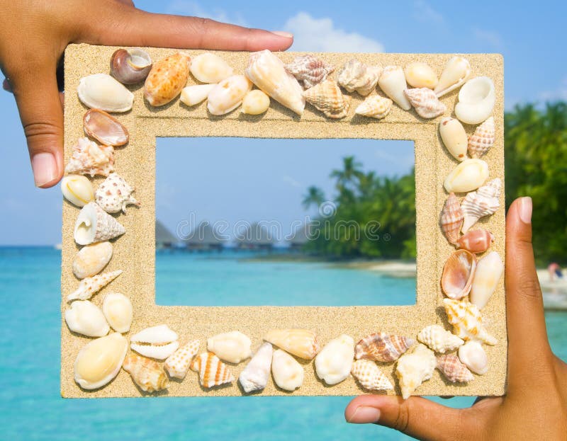 Scenic Sand Picture Frame for Copy Space Stock Photo - Image of human ...
