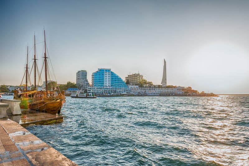 Scenic Seafront of Sevastopol, Crimea Editorial Photography - Image of ...