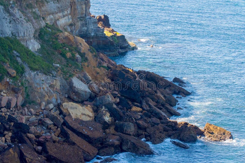 Scenic Seascape View with Cliffs and Nature at the Coast of Sea or ...