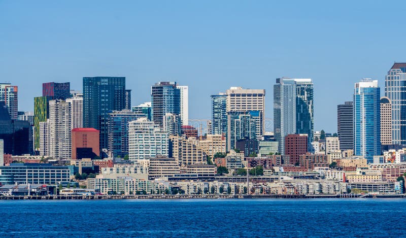 Scenic Seattle Skyline Section 3 Stock Image - Image of buildings ...
