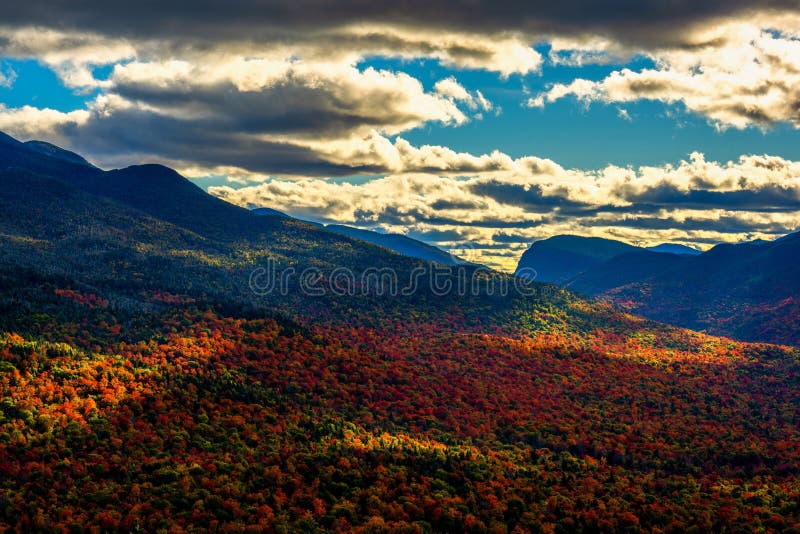 Scenic Shot of the Adirondacks in the Background of the Fall Forest ...