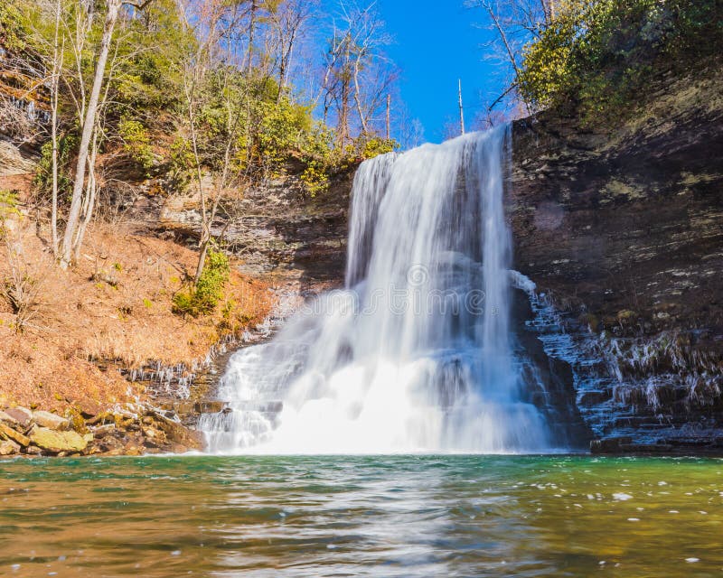 Scenic Shot of a Beautiful Waterfalls Stock Photo - Image of leaf, shot ...