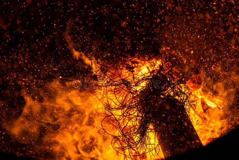 Scenic Shot of a Burning Steel Wire during the Night Stock Image ...