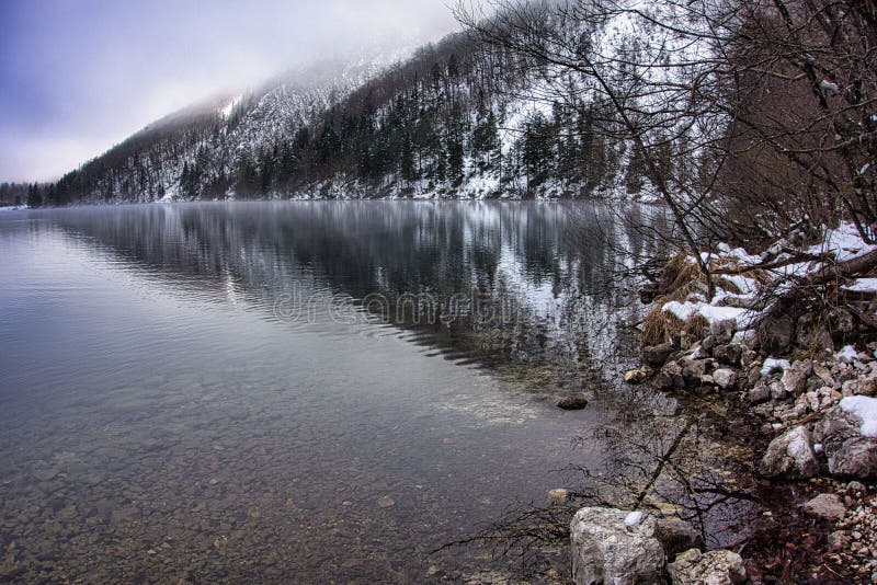 Scenic Shot of the Pure Surface of a Lake with the Reflection of ...