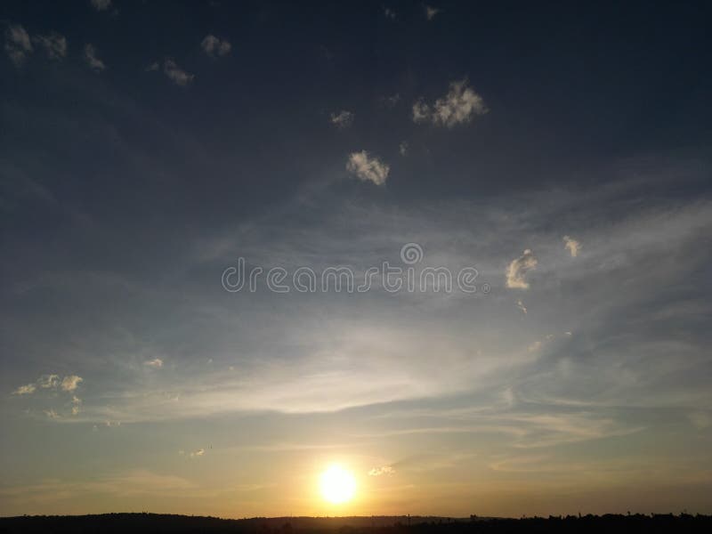 Scenic Shot of the Sun in the Sky at Sunset in Africa Stock Photo ...