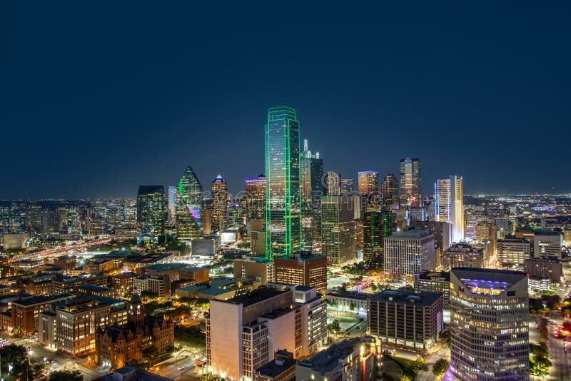 Scenic Skyline by Night in Dallas, Texas Editorial Stock Photo - Image ...
