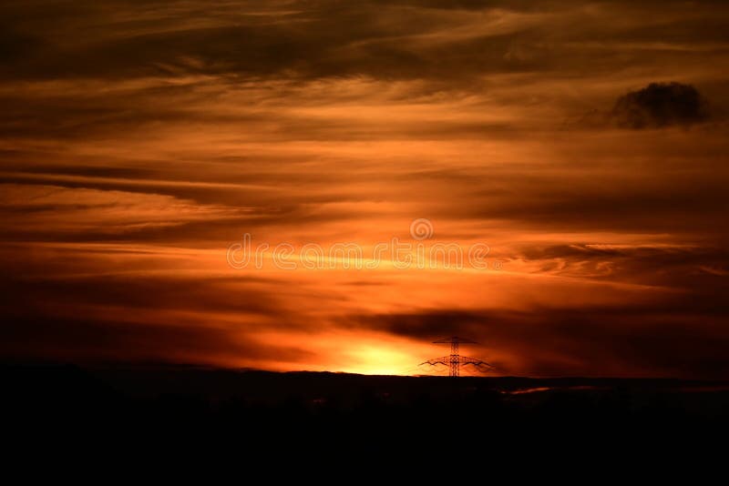 Scenic Skyscape during Sunset Stock Image - Image of environment ...