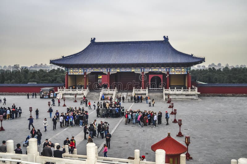 Scenic Spots of Tiantan Park, Beijing Stock Image - Image of tourists ...