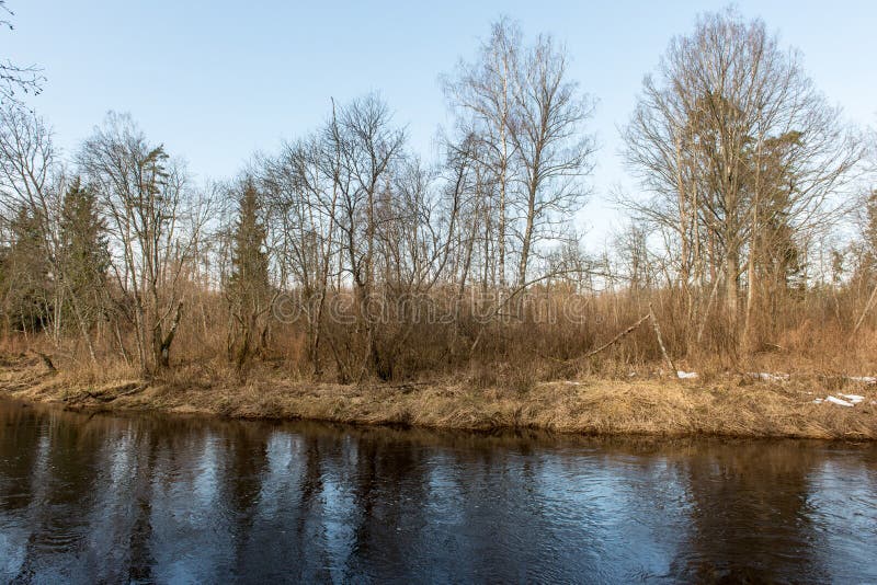 Scenic Spring Colored River in Country Stock Photo - Image of spring ...