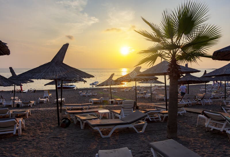 Scenic Sunset on Beach in Alanya, Turkey Editorial Photo - Image of ...