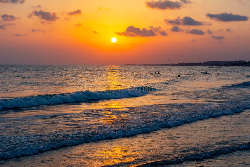 Scenic Sunset on Beach in Side, Turkey Stock Photo - Image of coastline ...