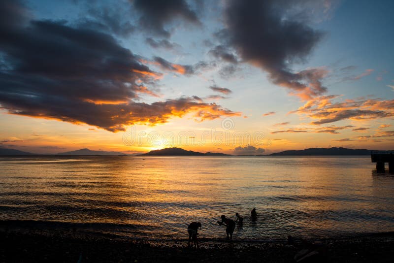 Scenic Sunset at the Shore of Batangas, Philippines Editorial Image ...