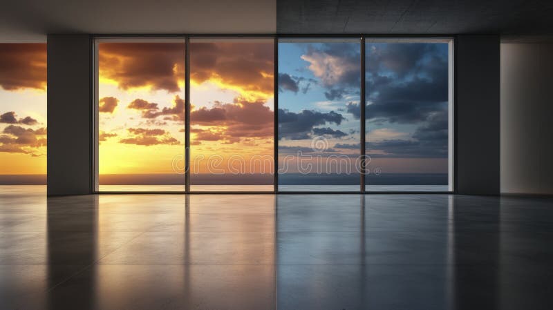Scenic Sunset View Modern Living Space Visual Design Urban Environment ...