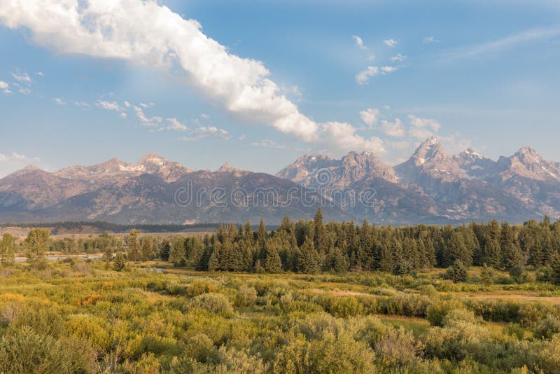 Scenic Teton Range Landscape in Summer in Idaho Stock Image - Image of ...