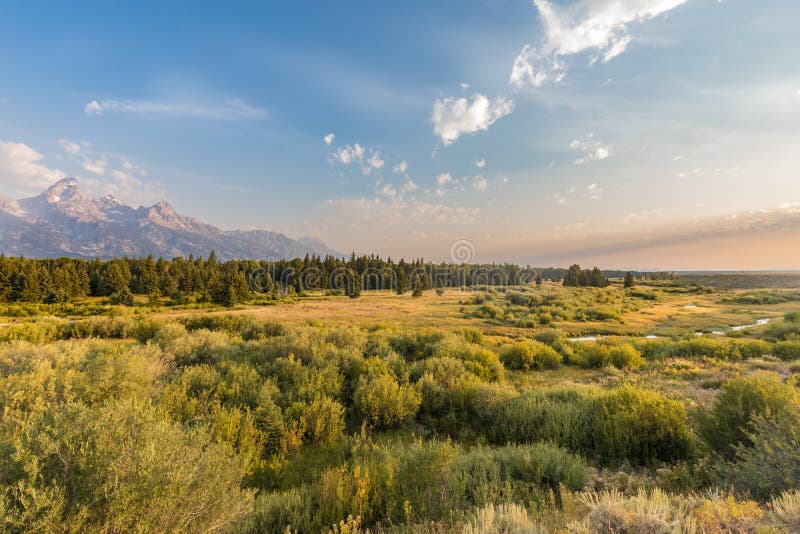 Scenic Teton Range Landscape in Summer in Idaho Stock Image - Image of ...